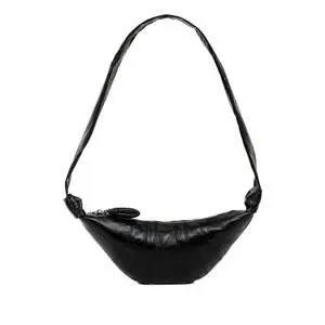 LEMAIRE Coated Cotton Canvas Croissant Shoulder Bag - Black