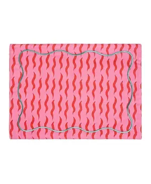 ZSA ZSA ZSU Nilufer Digital Printed Embroidered 100% Cotton Placemat, 14 X 20 - Pink
