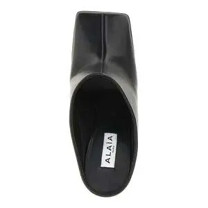 Alaïa Squared-toe Leather Mules