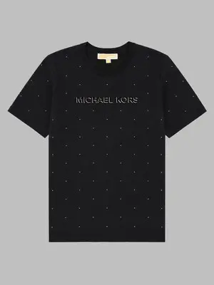 Michael Kors Logo And Rhinestone Embellished T-shirt