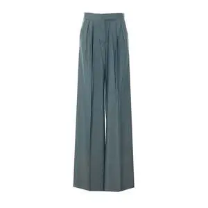 Max Mara Wool-silk Wide Leg Trousers - Green