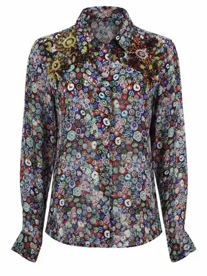 Dries Van Noten Dries Van Noten Embroidered Viscose Shirt Multicolour