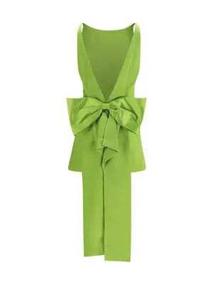 SELF-PORTRAIT Satin Dress With Back Bow