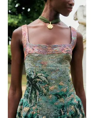 Farm Rio Petricor Sleeveless Midi Dress