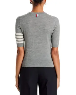 Thom Browne Wool-blend Stripe Sleeve Tee