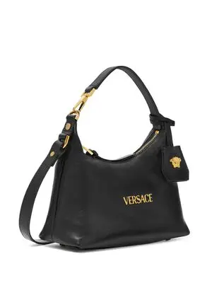 Versace Tag Leather Hobo Bag