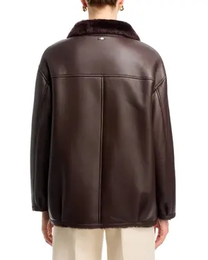 Herno Classic Shearling Zip Front Jacket