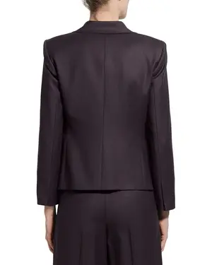 Theory One Button Slim Fit Wool Jacket - Cacao