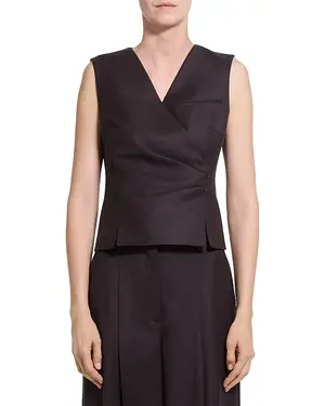 Theory Sleek Virgin Wool Wrap Vest