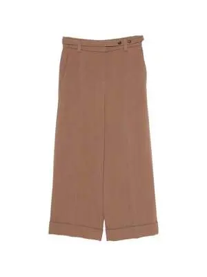 Brunello Cucinelli Wool Wide-leg Cuffed Pants
