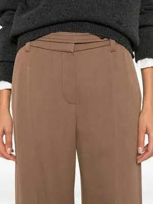 Brunello Cucinelli Wool Wide-leg Cuffed Pants