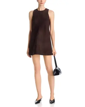 Theory Sleeveless Leather Shift Dress