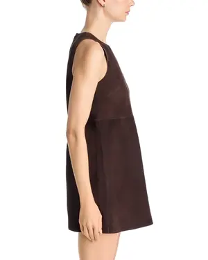 Theory Sleeveless Leather Shift Dress
