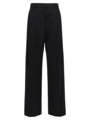 Valentino Garavani Solid Grisaille Wool Trousers - Black