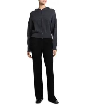 Theory Cashmere Zip Up Hooded Sweater