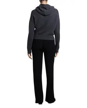 Theory Cashmere Zip Up Hooded Sweater