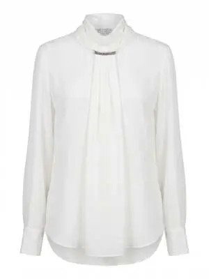Brunello Cucinelli Silk Crêpe De Chine Blouse - Multicolor