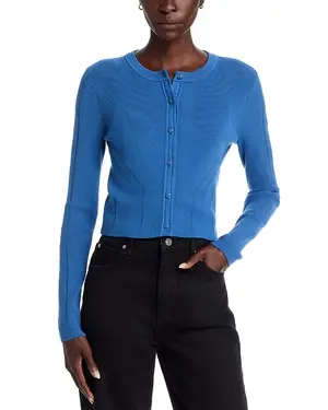 TOCCIN Vicki Pointelle Cropped Cardigan