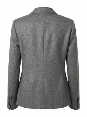 Brunello Cucinelli Wool And Cashmere Blend Herringbone Blazer