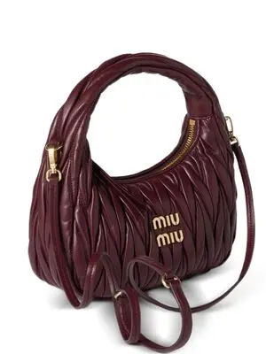 Miu Miu Wander Small Leather Hobo Bag