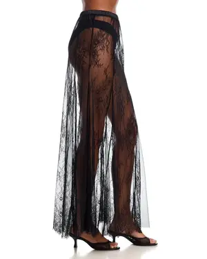 THISTLE AND SPIRE Ikona Sheer Lace Maxi Skirt