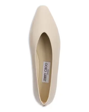 JIMMY CHOO Margot Leather Flats - Bone