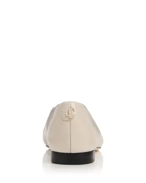 JIMMY CHOO Margot Leather Flats - Bone