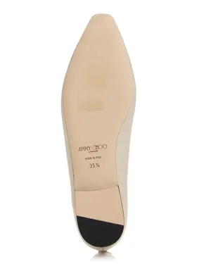 JIMMY CHOO Margot Leather Flats - Bone