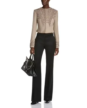 Alexander McQueen Wool Embellished Round Neck Jacket