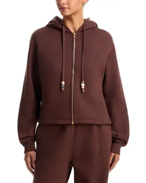 Casablanca Cotton & Cashmere Hooded Zip Front Hoodie