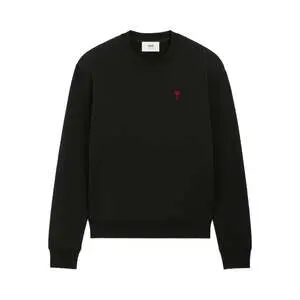 AMI Paris Organic Cotton Fleece Sweatshirt - Black