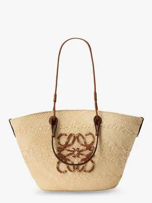 LOEWE LOEWE Paula's Ibiza Anagram Raffia And Leather Shoulder Bag