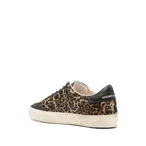 GOLDEN GOOSE Leopard Print Paneled Leather Sneakers