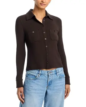 FRAME The Rib Pocket Polo Top