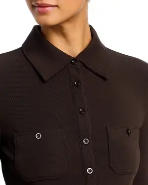 FRAME The Rib Pocket Polo Top