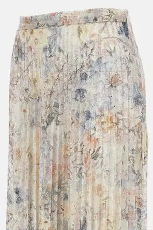 GOLDEN GOOSE Floral Print Sequined Skirt