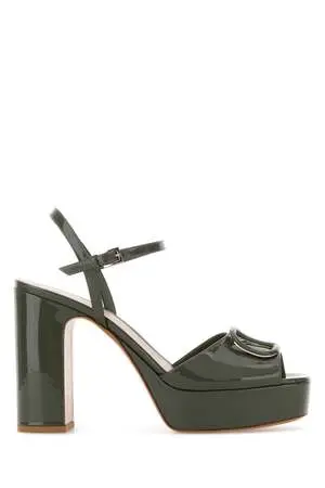 Valentino Garavani Army Leather Vlogo Signature Sandals - Green