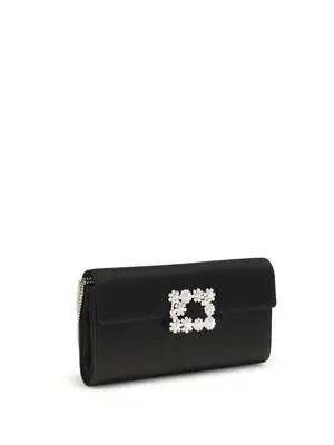 ROGER VIVIER Efflorescence Pochette Satin Clutch