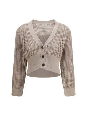 Brunello Cucinelli Sequined Mesh Cardigan