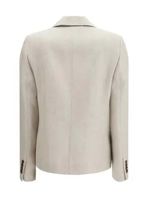 Brunello Cucinelli Button Herringbone Blazer