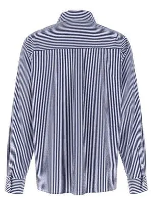 P.a.r.o.s.h Cashine Rhinestone-embellished Striped Cotton Poplin Shirt