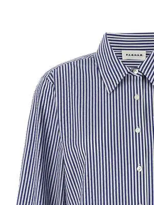 P.a.r.o.s.h Cashine Rhinestone-embellished Striped Cotton Poplin Shirt