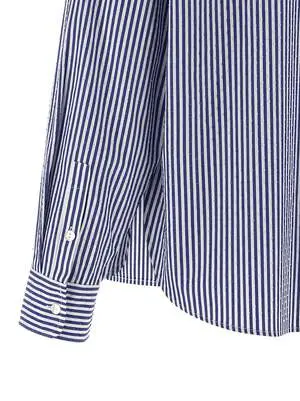 P.a.r.o.s.h Cashine Rhinestone-embellished Striped Cotton Poplin Shirt