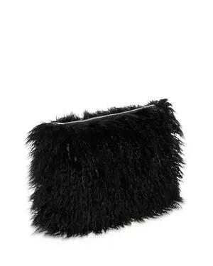 L'Agence Adelina Faux Fur Clutch - Black