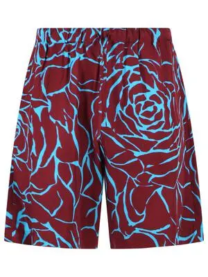 Dries Van Noten Piperi Bermuda Shorts In Burgundy Viscose Twill - Multicolor