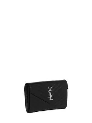 Saint Laurent Logo Quilted Leather Wallet On Chain Bag