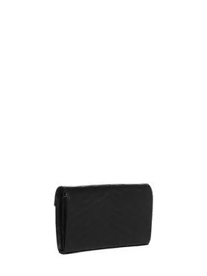 Saint Laurent Logo Quilted Leather Wallet On Chain Bag