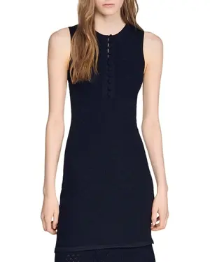 Sandro Valmaretta Asymmetric Knit Midi Dress