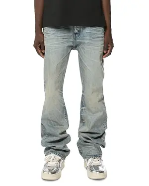 PURPLE BRAND Vintage Green Cast Bootcut Fit Cotton 34" Jeans - Medium Indigo