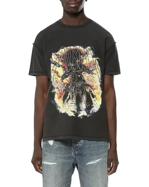 PURPLE BRAND Inside Out Biker Graphic Logo T-shirt